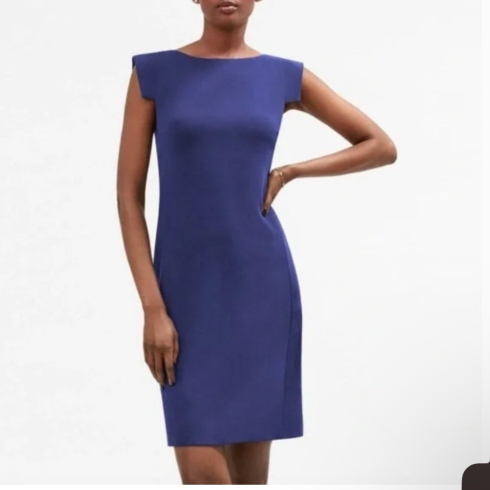 Mm Lafleur French Blue Sarah Sheath Dress Size 6 - Gem